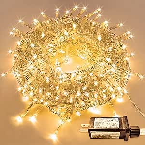 JMEXSUSS 66ft 200 LED String Lights Indoor Outdoor, Warm White ...
