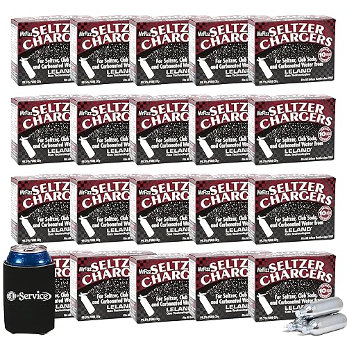 Mr Fizz Leland Co2 Cartridges Soda Chargers, 8 Gram Seltzer Food Grade ...