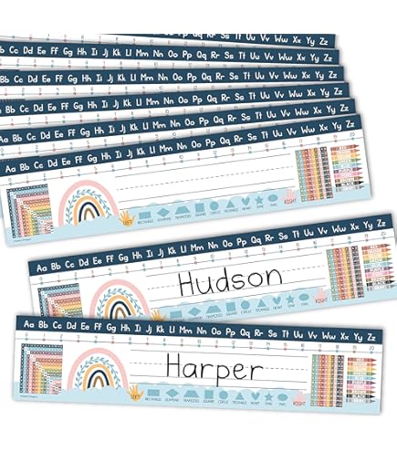 Number Lines For Students Classroom Desk Name Plates - 36 Pack Write-On ...
