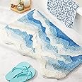 Amazon.com: DyeFury Blue Ocean Wave Bath Mat, Cute Funky Bathroom Rugs ...