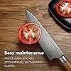 Master Maison Authentic 8" Chef Knife Damascus Steel with Full-Tang Wood Handle, Sheath ...