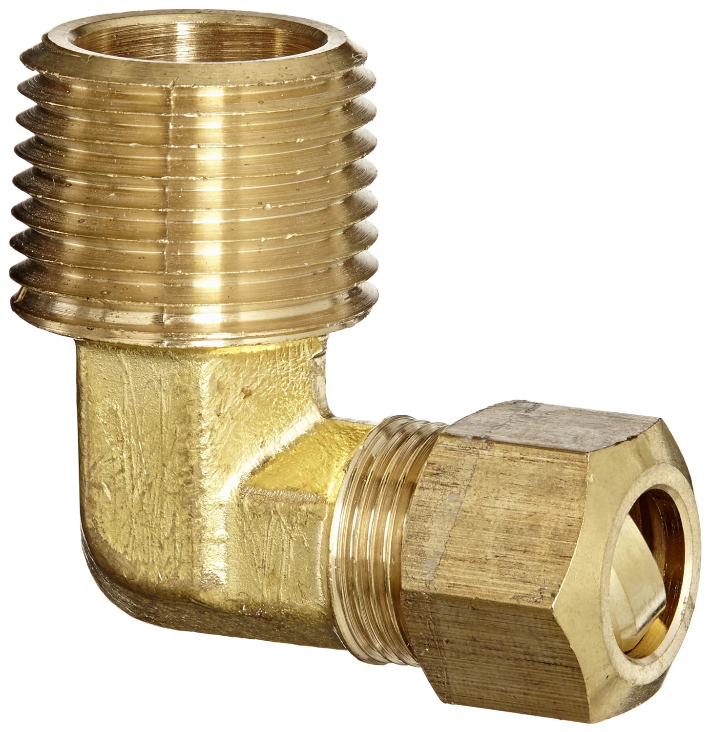Anderson Metals 50069 Brass Compression Tube Fitting 90 Degree Elbow