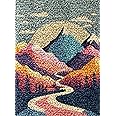 Amazon.com: Landscape of Sunset Mountain Tree Latch Hook Rug Kit for ...
