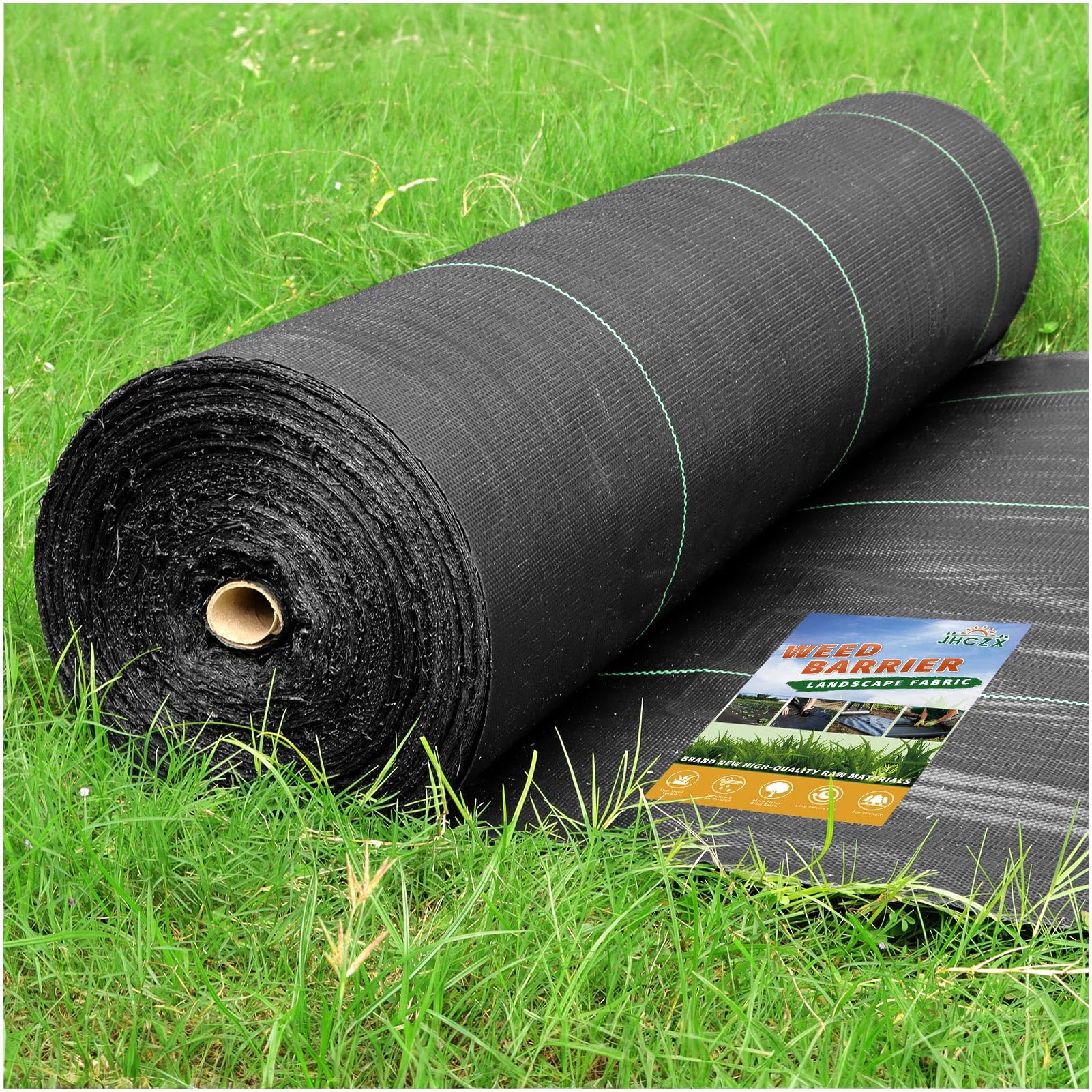 JHCZX 4x100FT Weed Barrier Landscape Fabric, 3.5oz Heavy Duty Woven ...