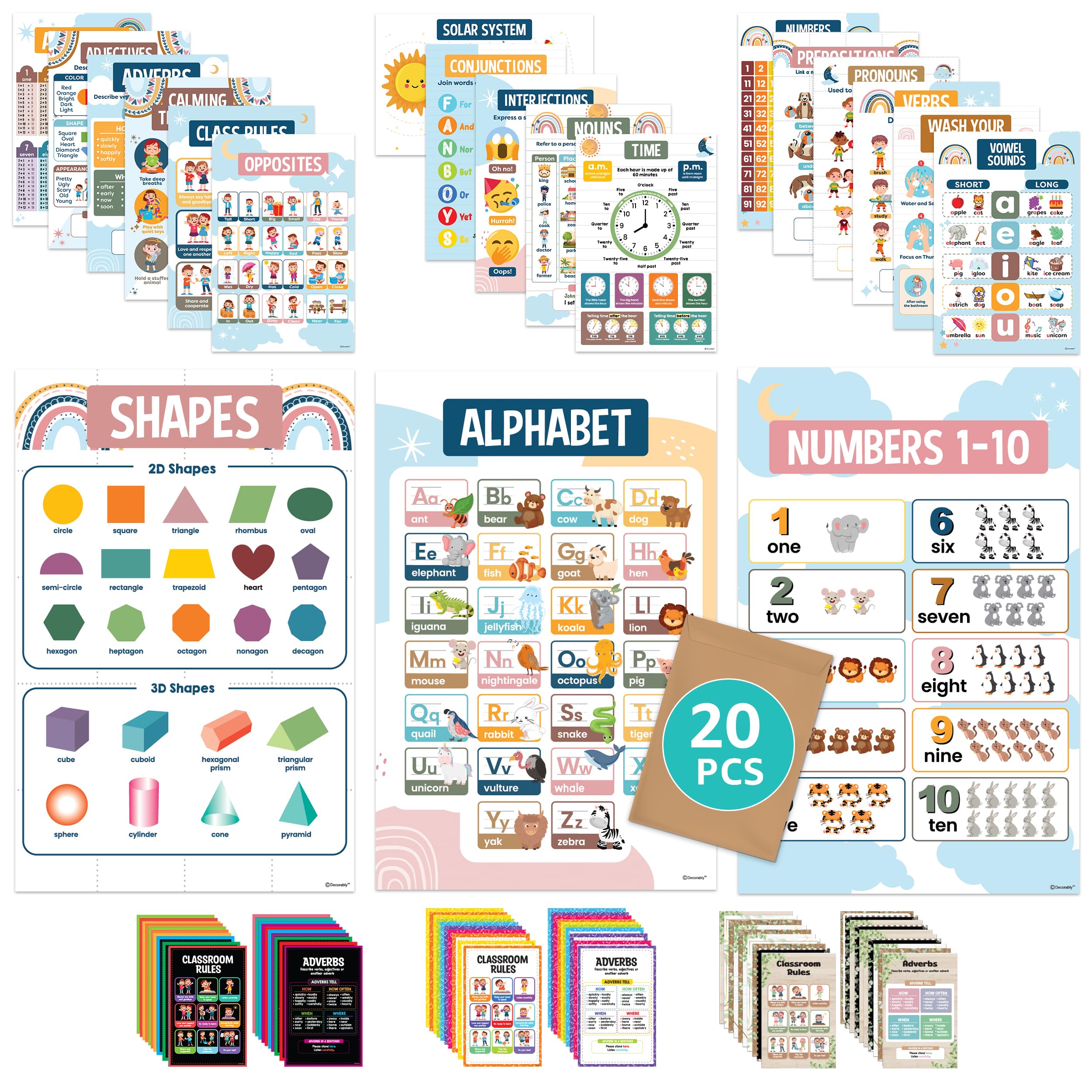 Mua 20 Toddler Learning Posters - 11x17in Educational Posters for ...