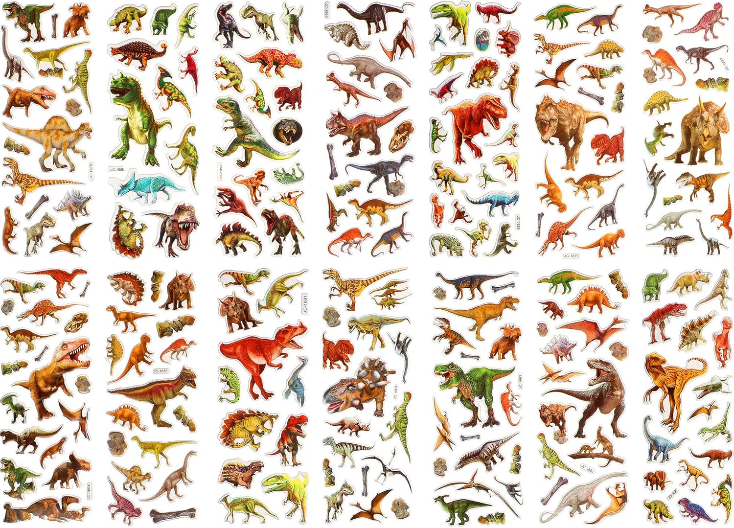 Zonon 14 Sheets Dinosaur 3D Puffy Stickers Dinosaur Theme Stickers DIY ...