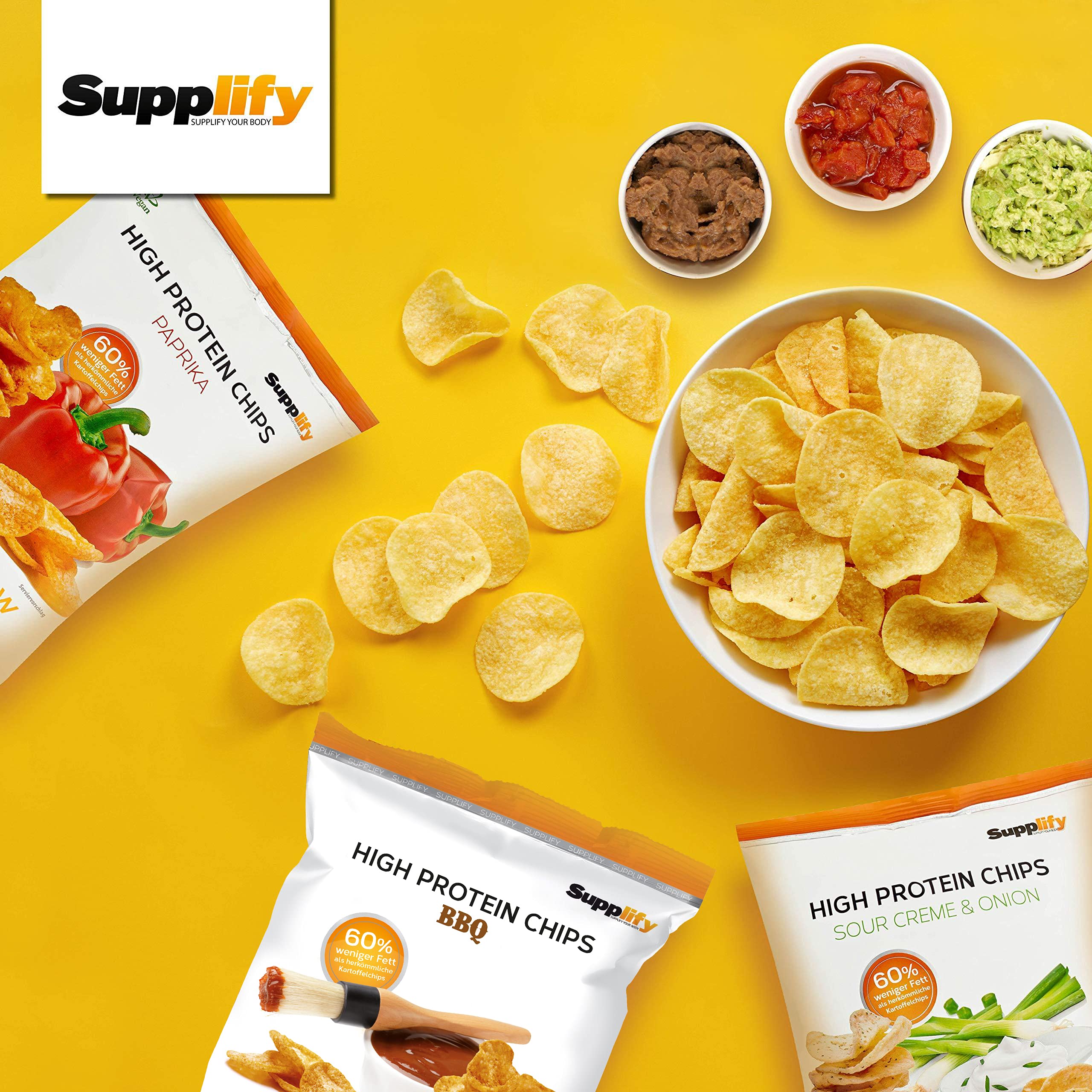 Mua Supplify 6x50g High Protein-Chips Mix-Box in verschiedenen Geschmacksrichtungen (Paprika ...