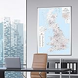 Uk Postcode Wall Map Large Laminated Wall Map With Aluminium ...