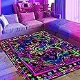 Amazon.com: EISKBC Blacklight Burning Sun Area Rug, Neon UV Reactive ...