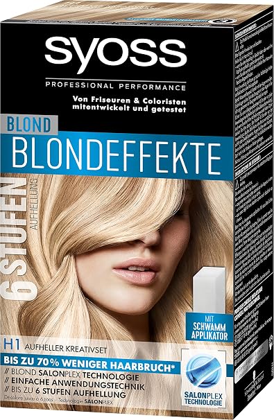 Syoss Blondeffekte Haarfarbe, H1 Aufheller Kreativset Stufe 3, 3er Pack ...