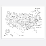 Amazon.com: EzPosterPrints - USA Maps with States Details Posters ...