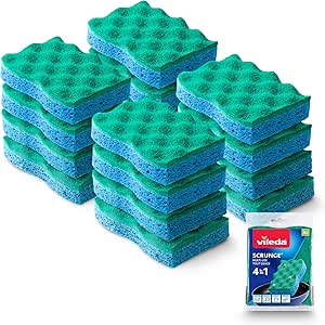 Vileda Scrunge Multi-Use No-Scratch Scrub Sponge (Pack of 16) : Amazon ...