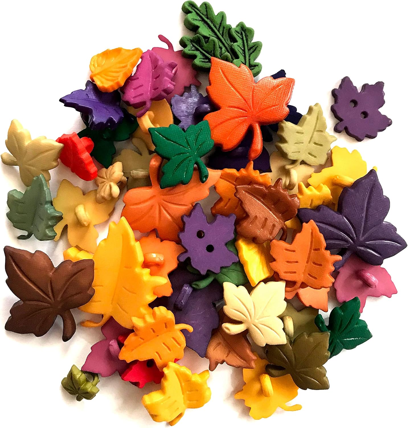 Amazon.com: Buttons Galore 100 Autumn Leaves Button Super Value Pack ...