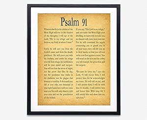 Amazon.com: Framed Psalm 91 Print Psalm Poster Psalm Wall Art (8 x 10 ...