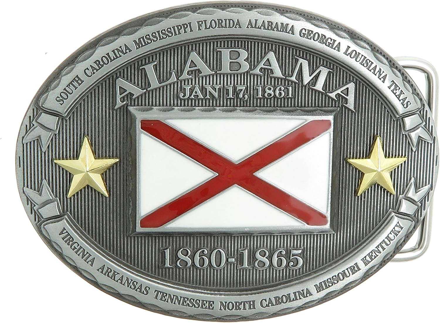 Amazon.com: Alabama AL State Flag Western Metal Belt Buckle: Clothing