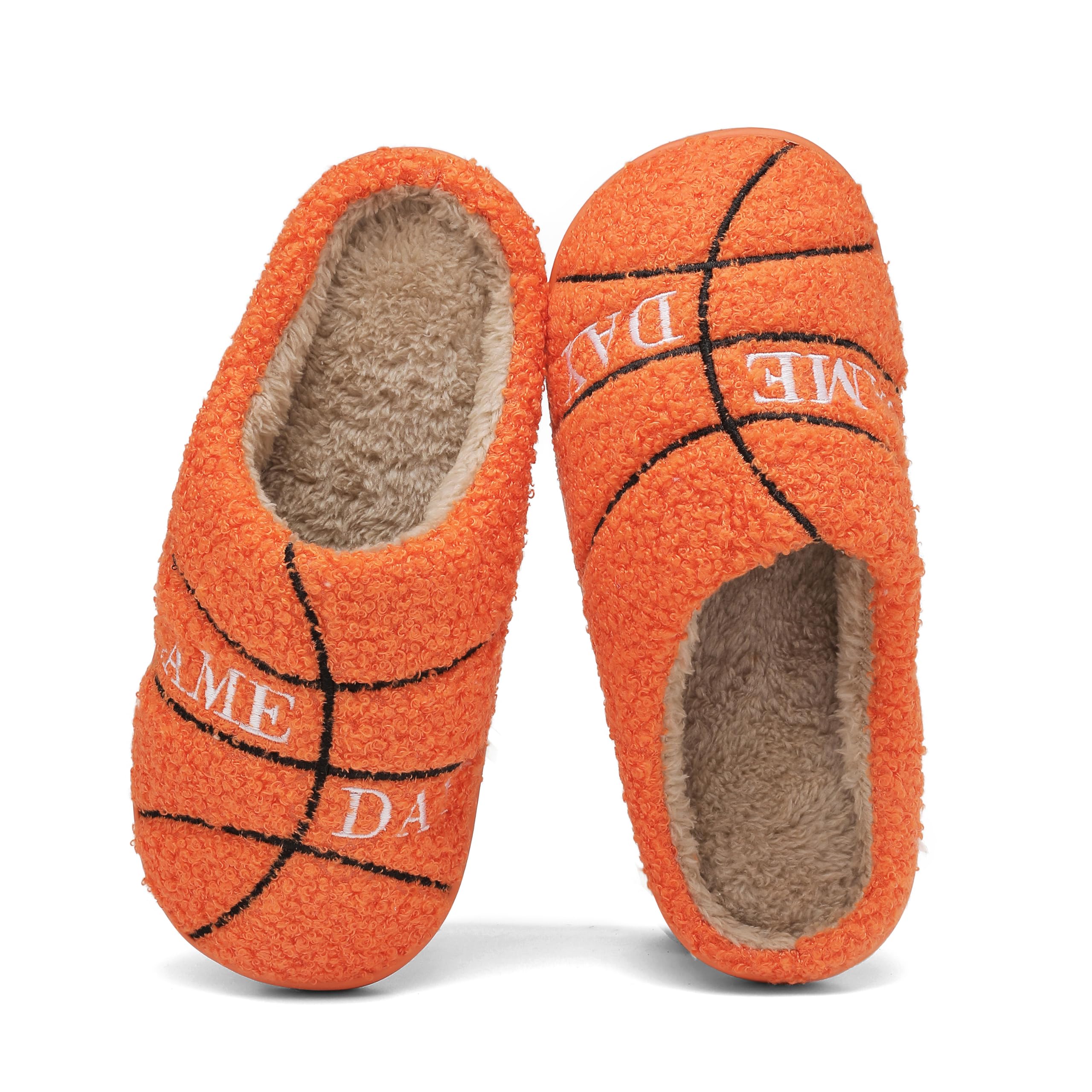 INMINPIN Women Men Ball Sports Slippers Soft Curly Plush House Shoes ...