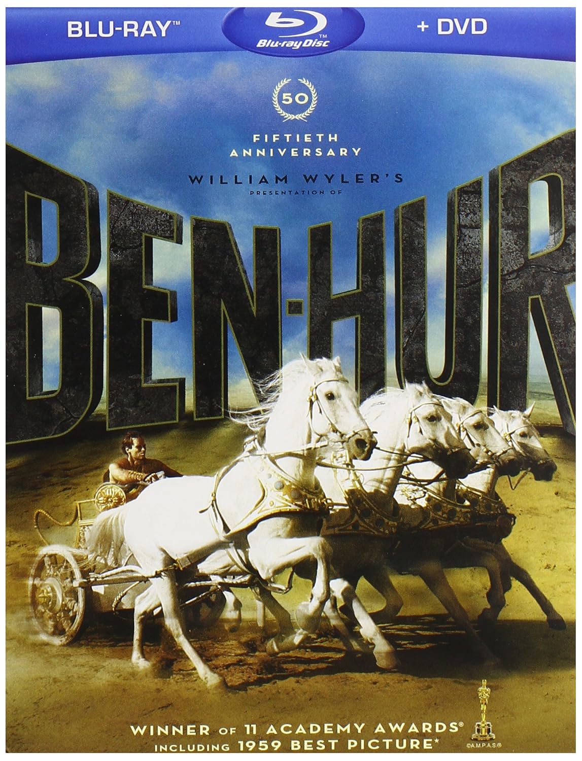 Amazon.com: Ben-Hur 50th Anniversary 4-Disc Blu-ray Combo Pack (BD/DVD ...