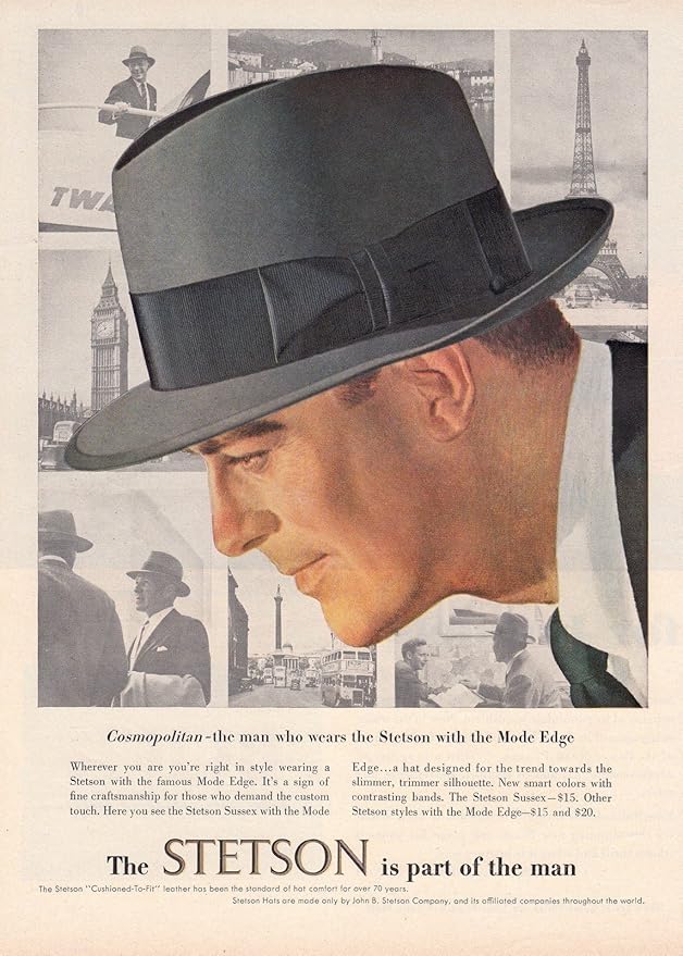Amazon.com: 1954 STETSON Hats vintage print ad: Posters & Prints