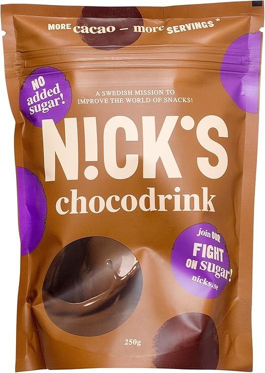 NICKS Chocodrink, Chocolate instantáneo, Cacao en polvo sin azúcar ...