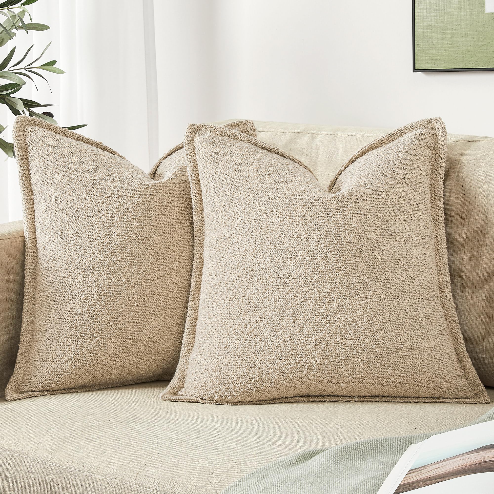 DFXSZ Oatmeal Color Simple Imitation Lamb Wool Loop Yarn Texture Throw ...