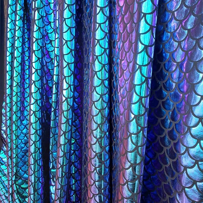 Amazon.com: 10 Yards Continuous Iridescent Mermaid Scales Fabric ...
