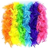 Amazon.com: Ultimate Party Supplies Rainbow Feather Boas - 6 Pack of 6 ...