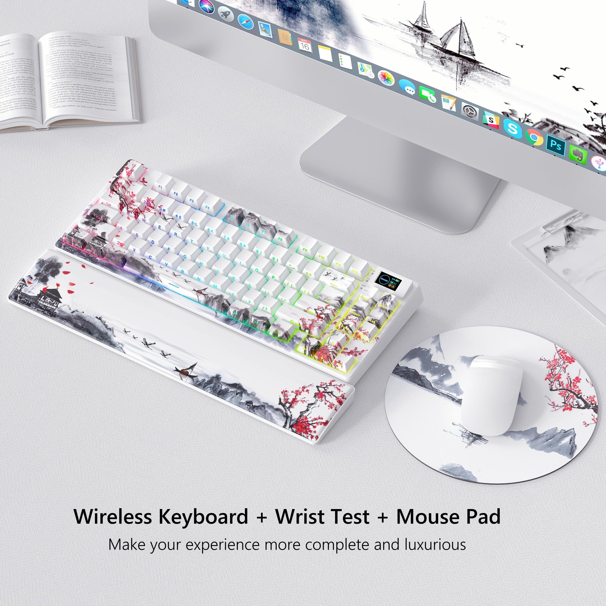 Mua Womier 75% Keyboard with Color Multimedia Screen Wireless Gaming ...