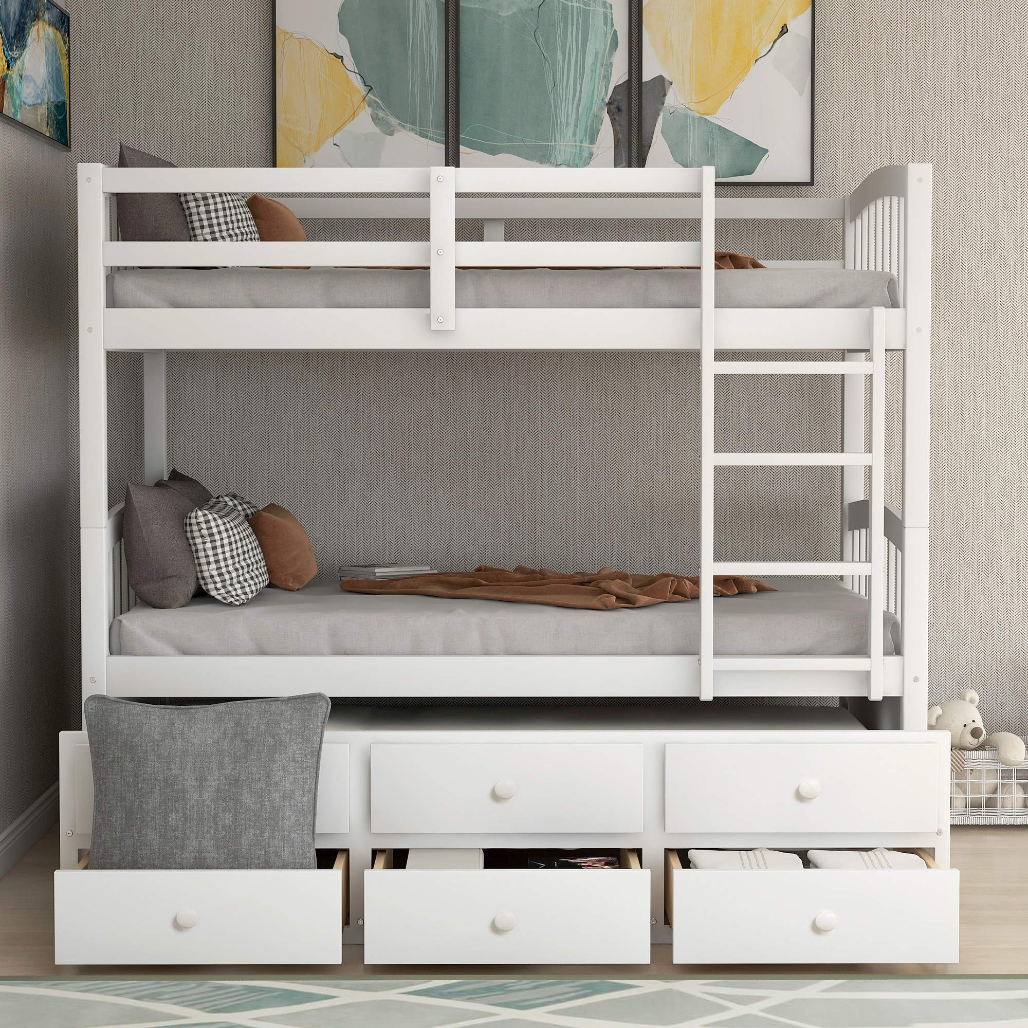 Ball & Cast Twin Size Bunk Bed with Ladder and Safety Rail,Twin-Szie ...