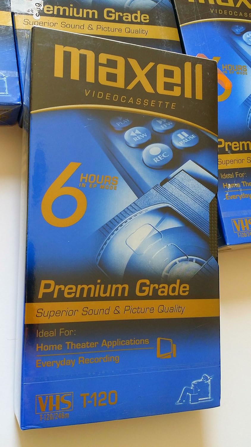 Amazon.com: 4 PACK MAXELL VHS 6 HOUR PREMIUM GRADE T-120: Electronics
