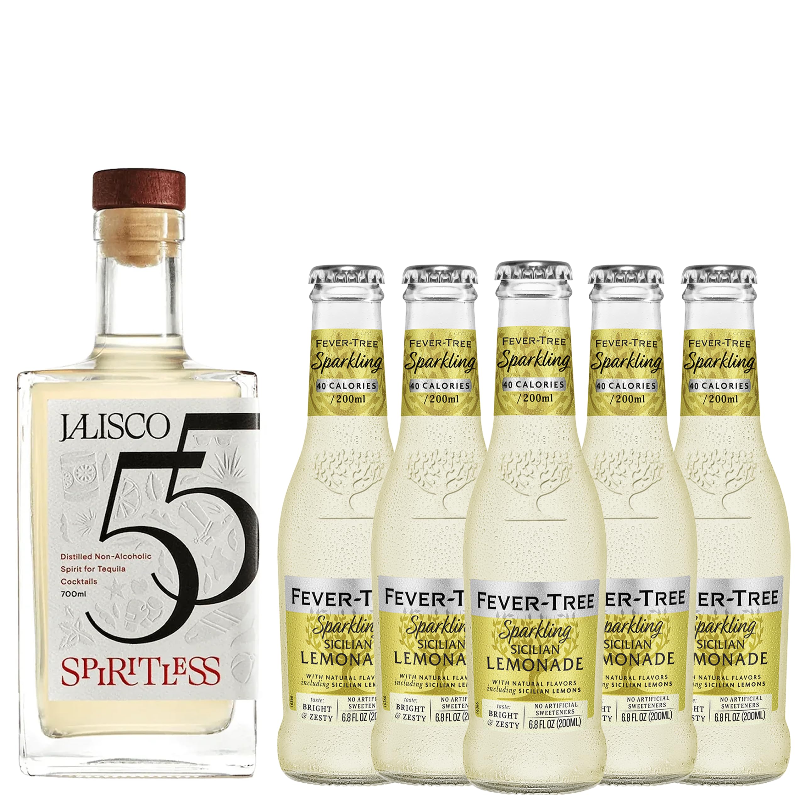 Spiritless Jalisco 55 Distilled Non-Alcoholic Tequila Bundle with Fever ...