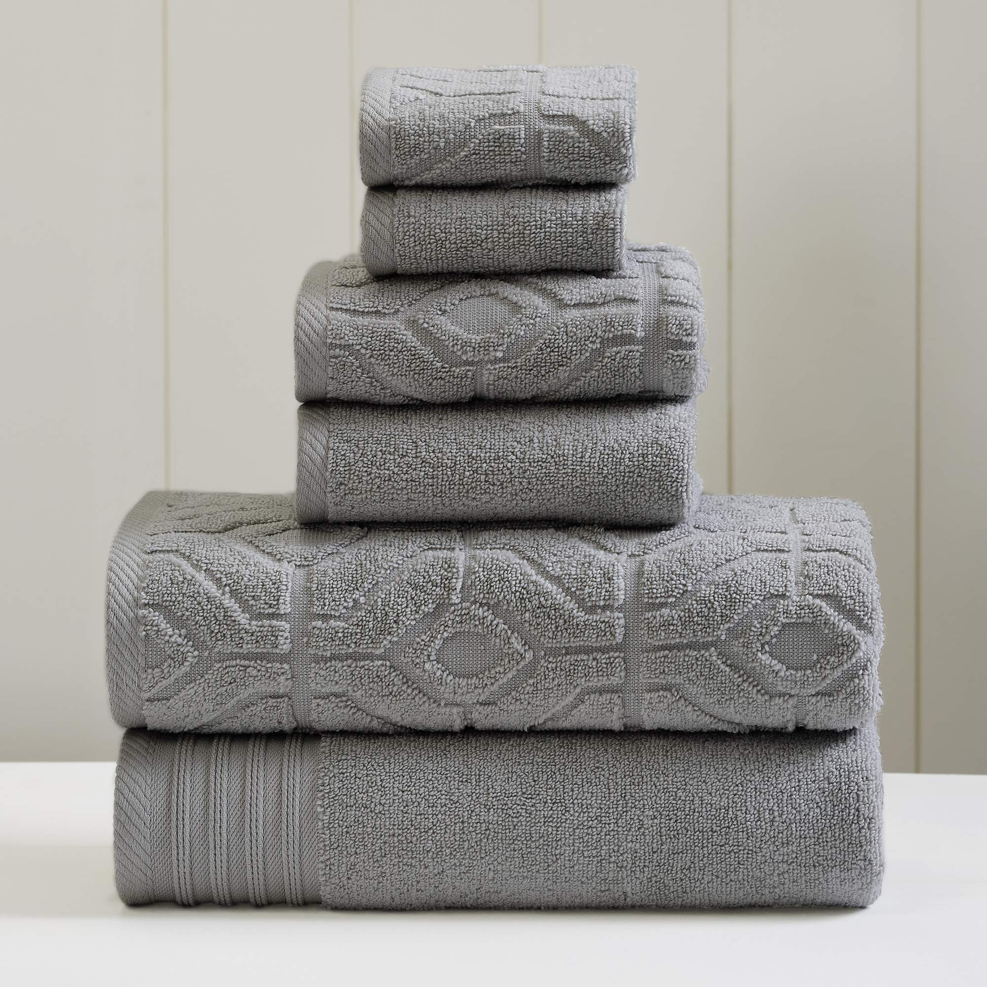 Modern Threads 6 Piece Set, 2 Bath Towels, 2 Hand Towels, 2 Washcloths ...