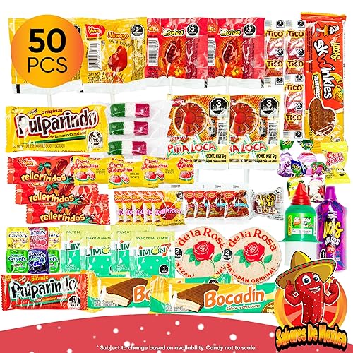 Mexican Candy Variety Pack (50 Count) Dulces Mexicanos, Mexican Candy ...