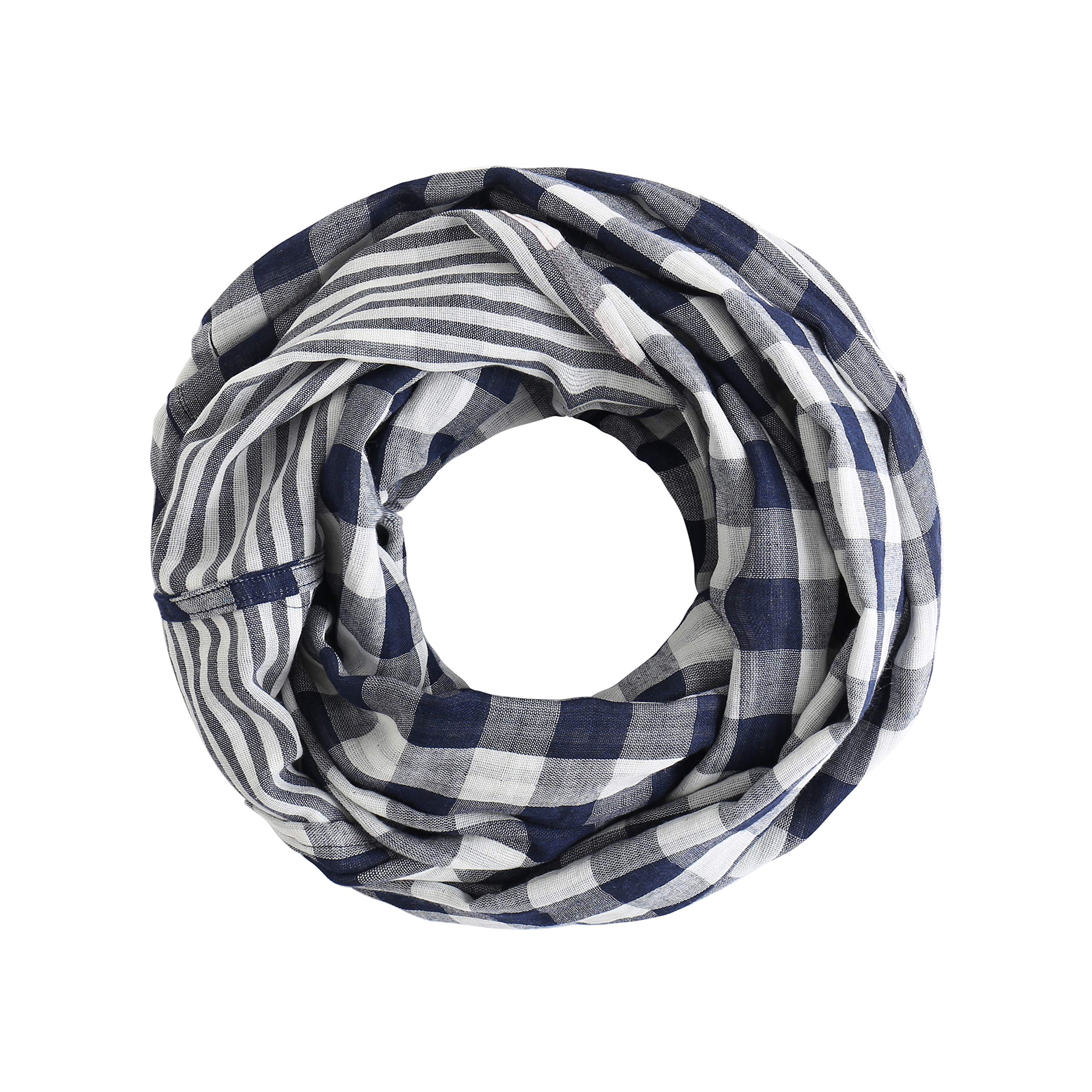 Radiant & Resilient Women Cotton Infinity Scarf, Plaid Infinity Scarf ...
