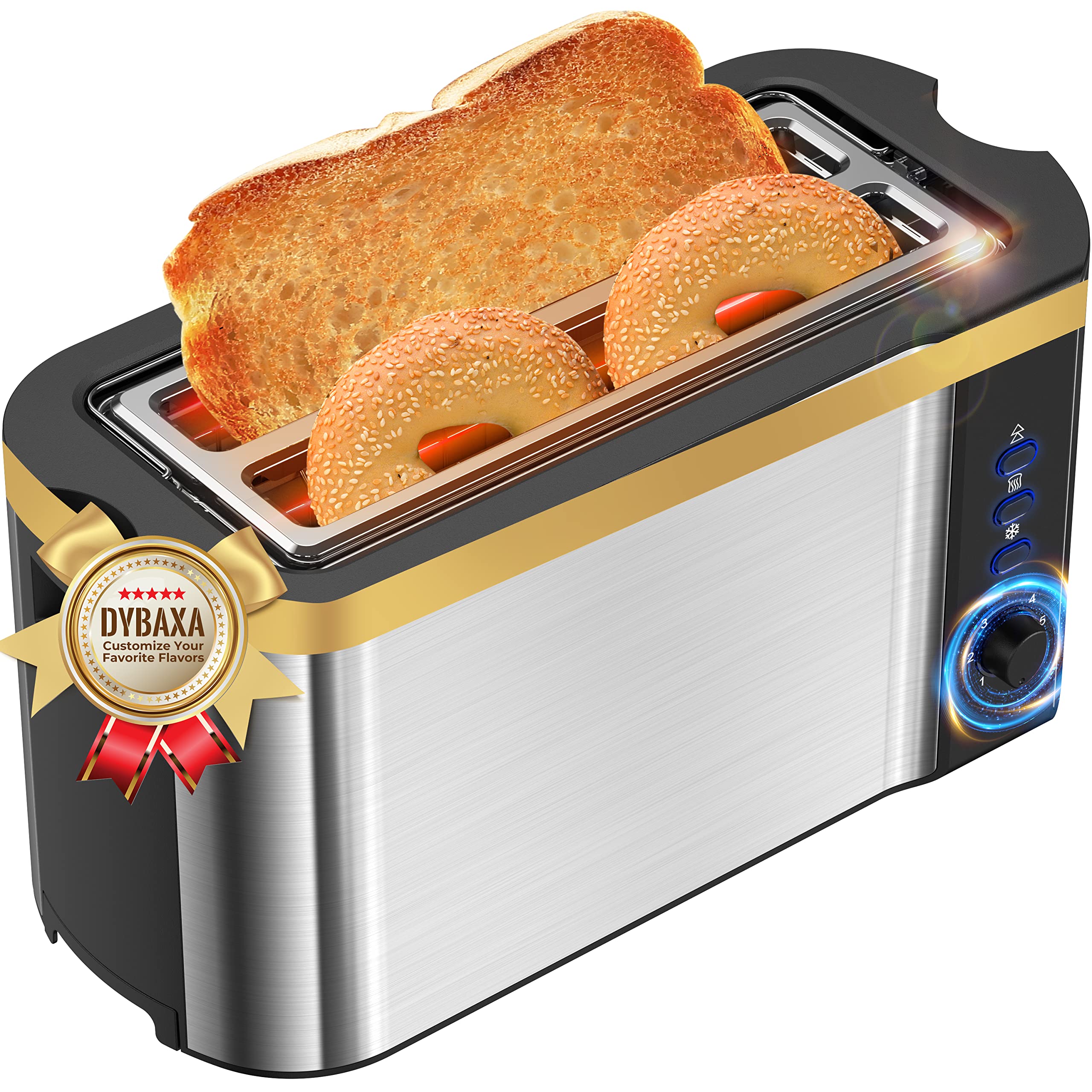 Mua DyBaxa Stainless Steel Toaster 4 Slice, 2 Slice Long Slot, Compact ...