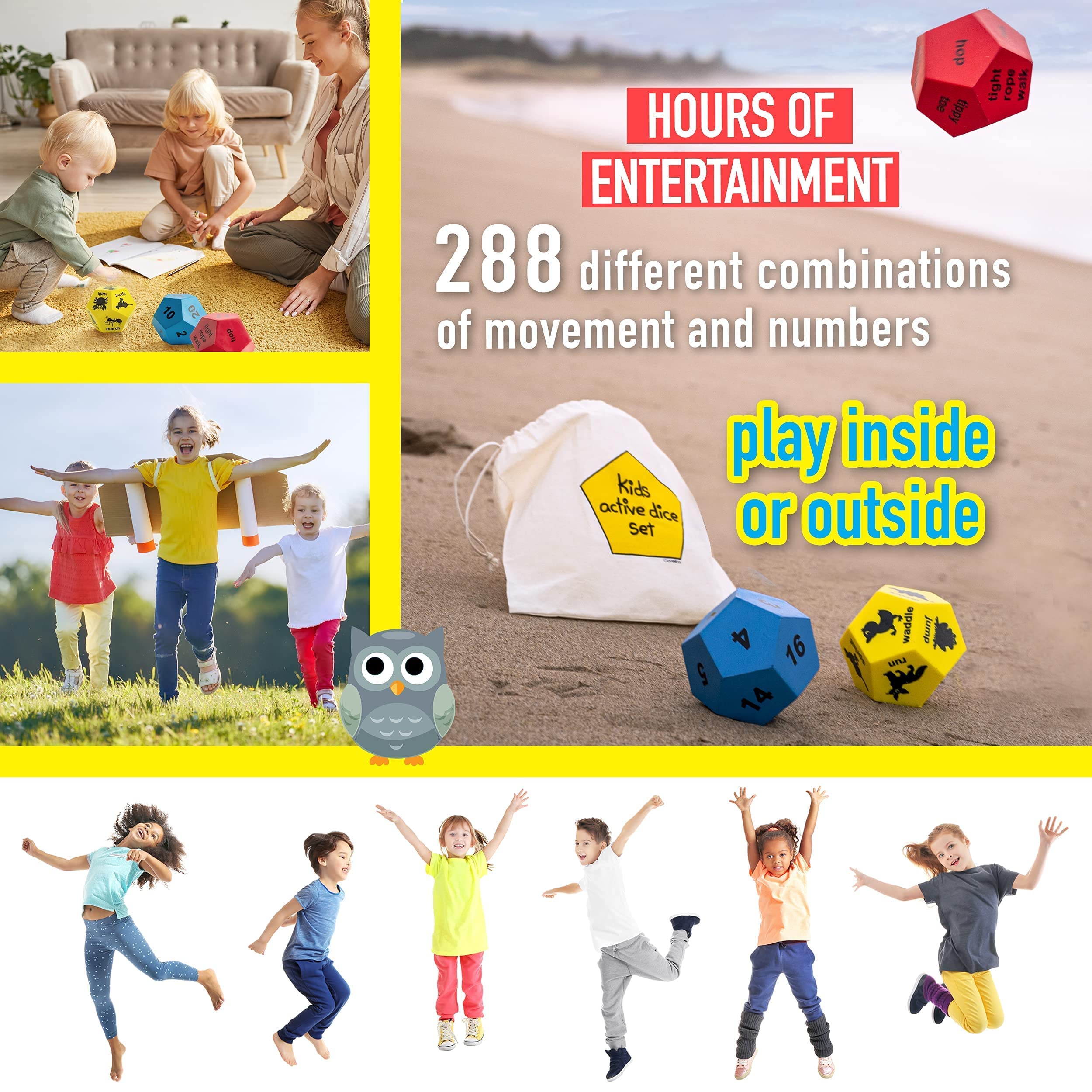 Mua Exercise Dice for Kids - PE Equipment for Elementary School, Indoor ...