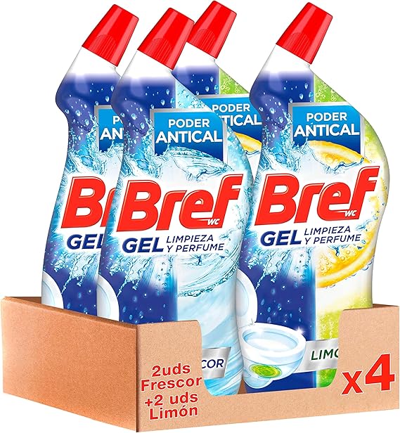 Bref Gel Limpiador WC Baño - Pack de 4 Unidades: Amazon.es: Salud y ...