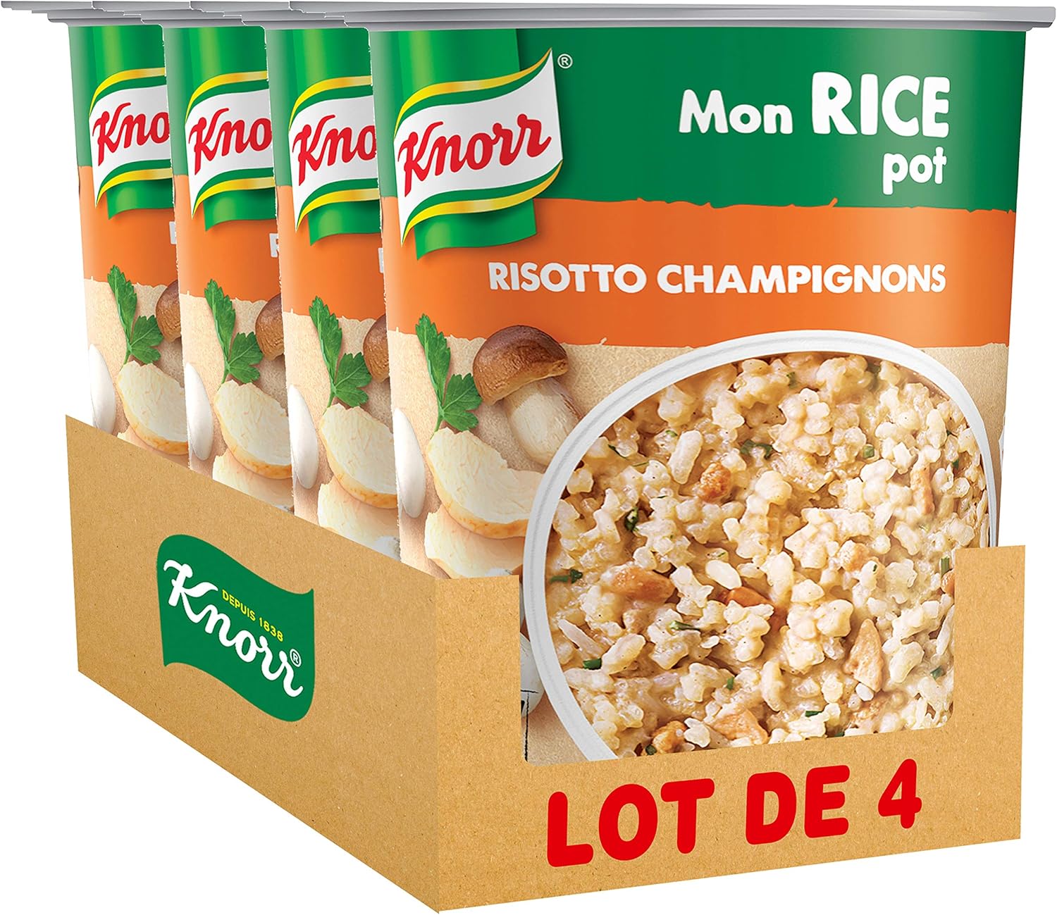 Knorr Mon Rice Pot Risotto Champignons, Repas Express Portion ...