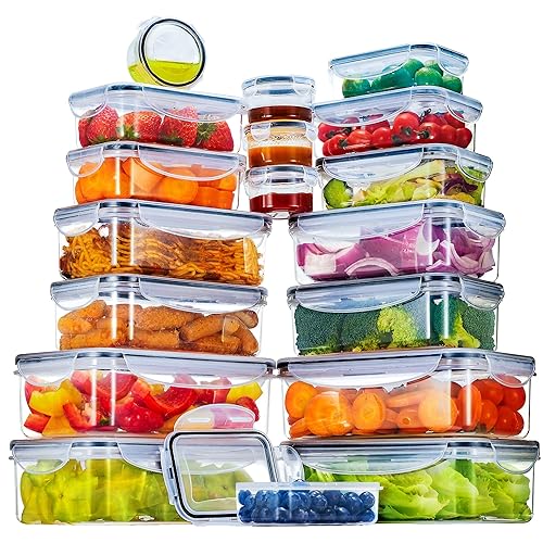 Syntus Food Storage Containers with Lids, 18 Pack (36 Pieces) 12.8L ...