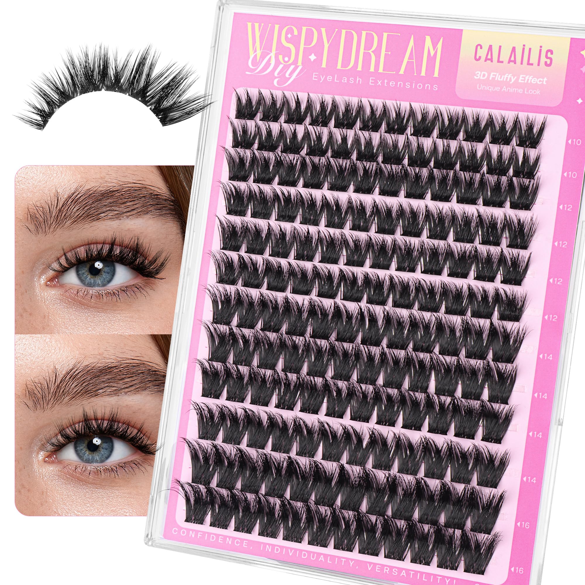 CALAILIS Lash Clusters DIY Cluster Eyelash Extensions 144pcs Natural ...
