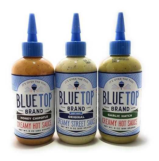 Amazon.com : Blue Top Brand Creamy Hot Sauce Variety Bundle, 9 oz (Pack ...