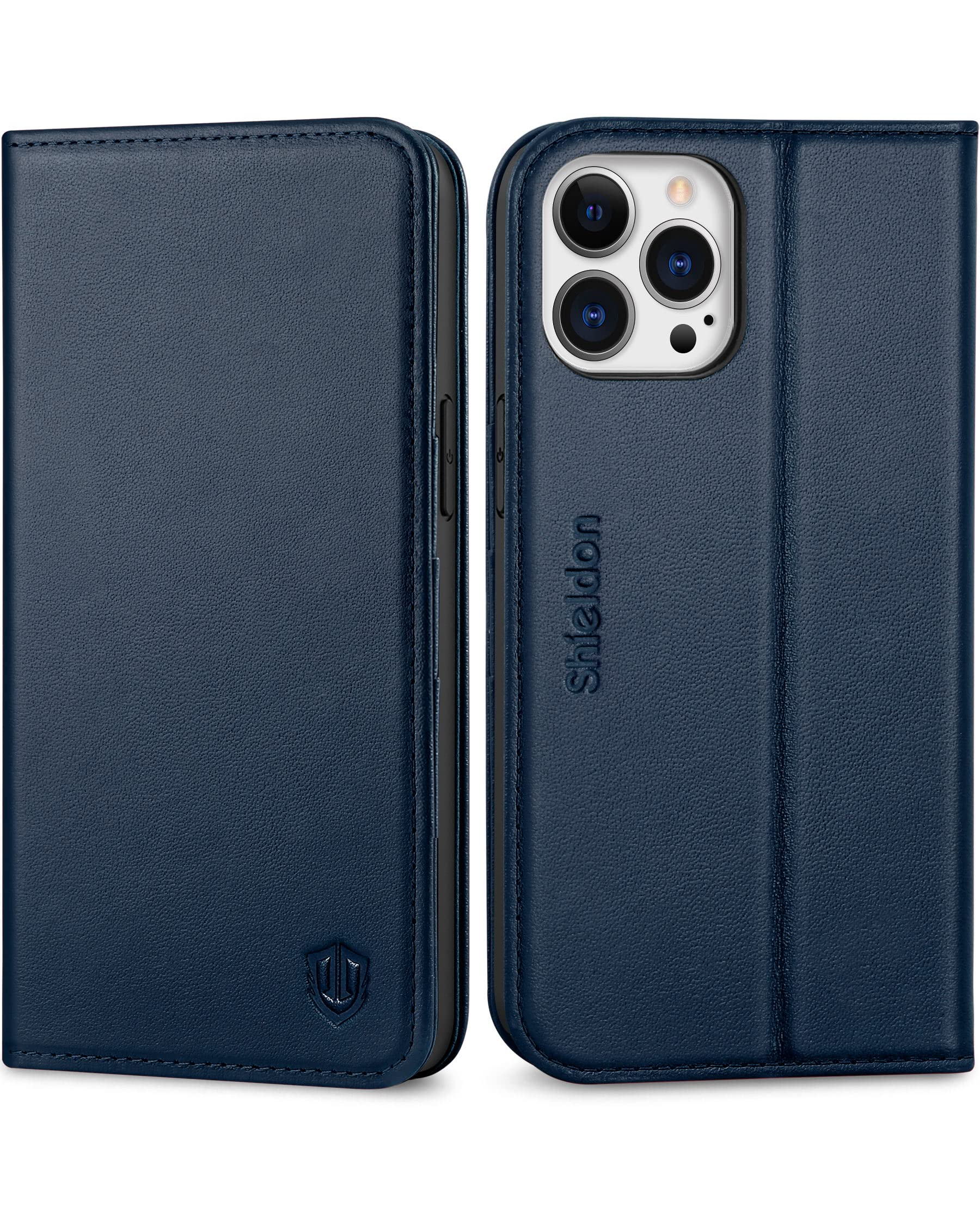 SHIELDON Wallet Case for iPhone 13 Pro Max 5G, Genuine Leather Magnetic ...
