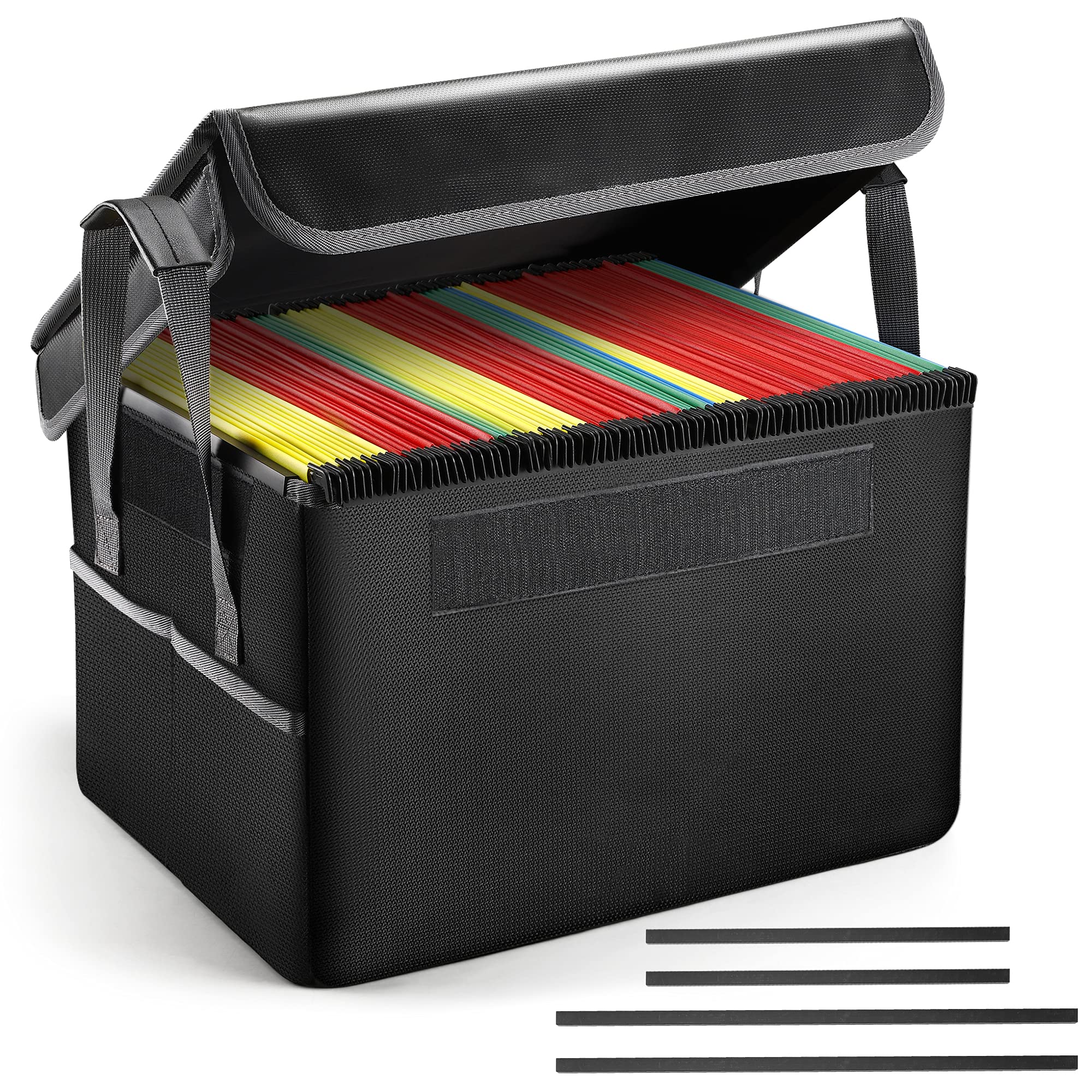 Buy Filing Organizer Box Fireproof Document Box with Lid,Waterproof ...