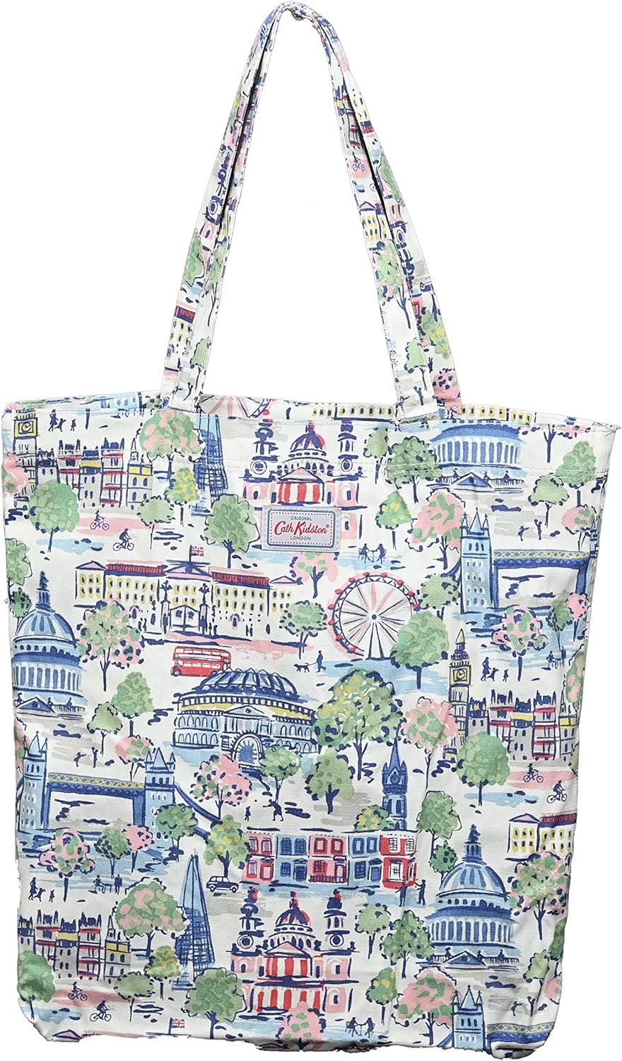 Cath Kidston Cotton Book Tote Shopper Bag London View in Dark Cream ...