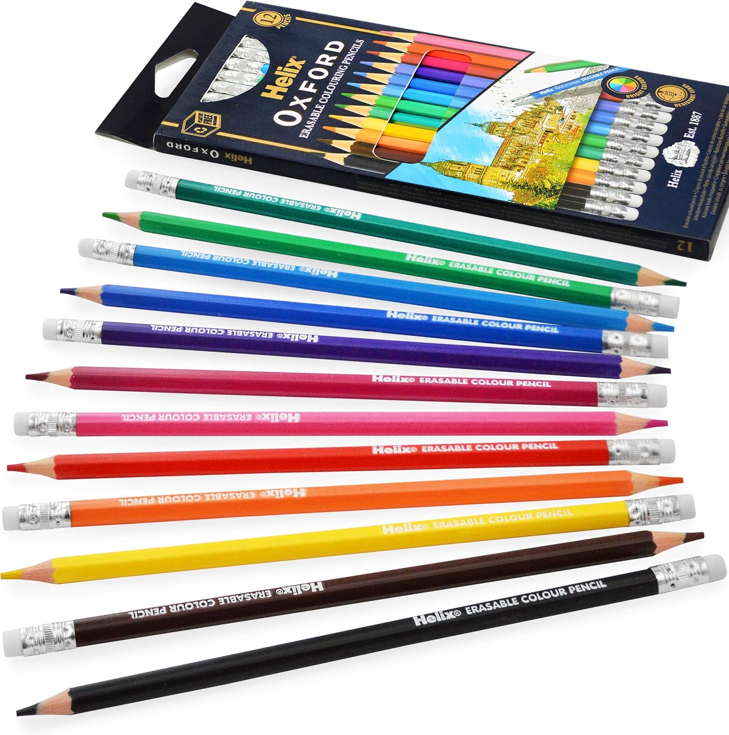 Helix Oxford Duo Colouring Pencils + Oxford Erasable Colouring Pencils ...