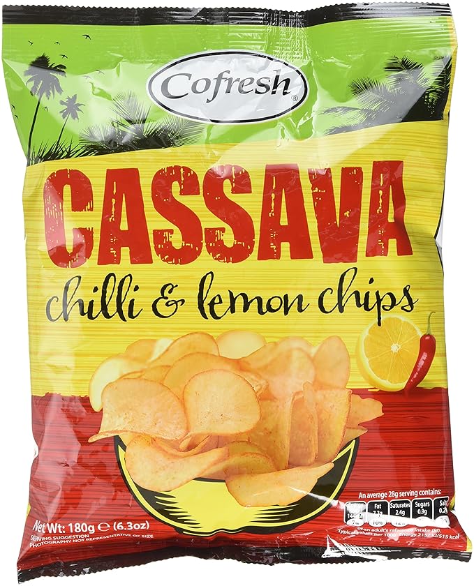 Cofresh Chilli and Lemon Cassava Chips, 150 g, Pack of 6: Amazon.co.uk ...