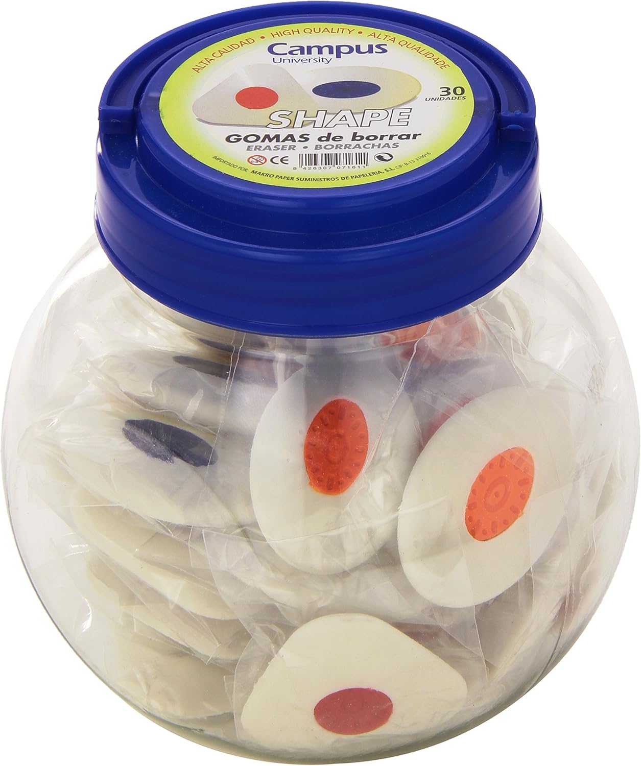 Campus University Shape – Box of 30 Rubber Erasers – BigaMart