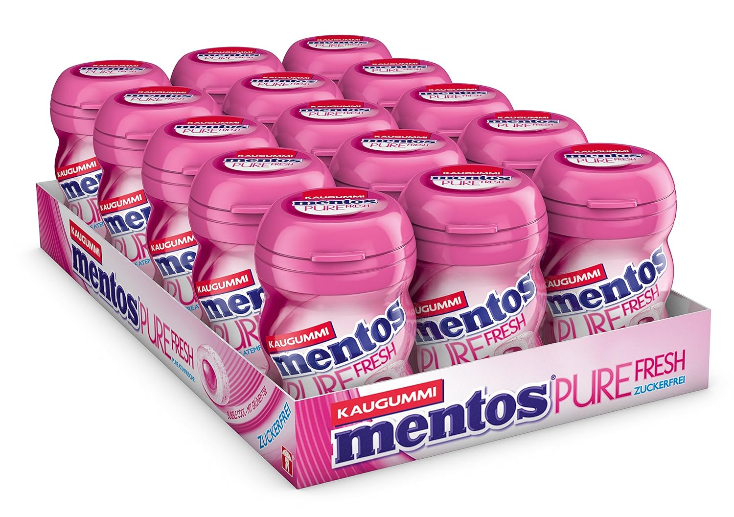 Mentos Kaugummi Pure Fresh Bubble Cool | 15 Nanodosen mit jeweils 10 Dragees | Zuckerfrei für ...