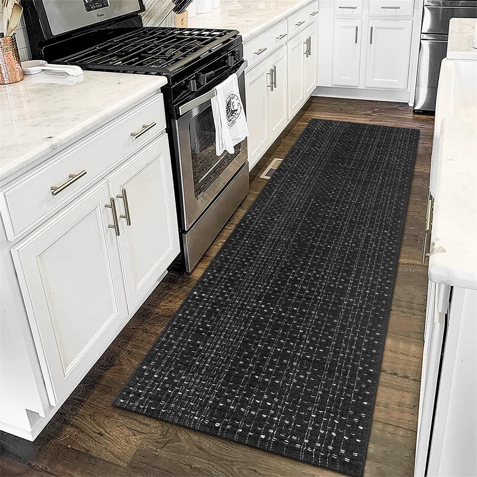 Nailttos Kitchen Runner Rug 2' x 6', Modern Hand Woven Reversible ...