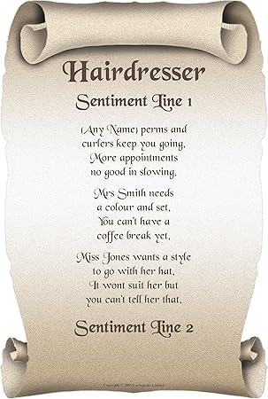 Hairdresser Personalised Poem Gift Print: Amazon.co.uk: Kitchen & Home