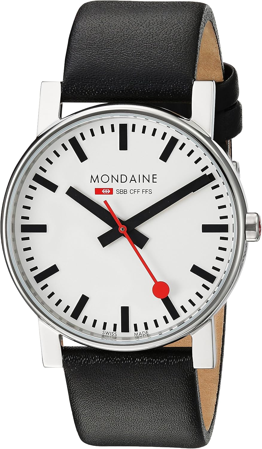 Mondaine Men's Swiss Quartz Watch with White Dial Analogue Display and ...